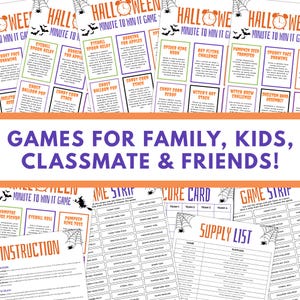 Halloween Minute to Win It Games, Printable Party Activities (digital ...