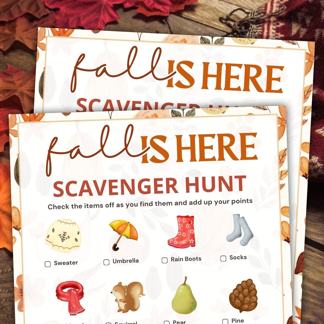 Fall Scavenger Hunt Activity for Kids & Adults Fall Activity Fall for ...