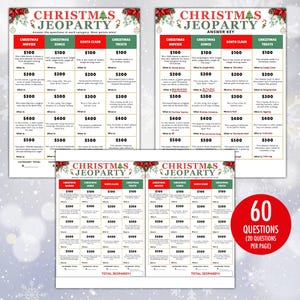 Christmas Game Jeopardy Printable, Friendmas Jeoparty Game, Christmas ...