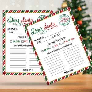 Christmas Wish List Printable, Kids Wish List, Santa Letter, Dear Santa ...