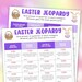 Printable Easter Jeopardy Game, Family Trivia (digital Download) - Etsy