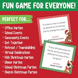 Christmas Name the Movie Game, Printable Christmas Party Game, Guess ...