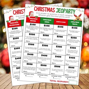 Christmas Games Jeopardy, Friendmas Jeoparty Game, Christmas Trivia ...