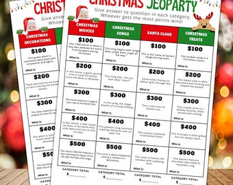 Christmas Jeopardy Game, Holiday Trivia (printable PDF) - Etsy