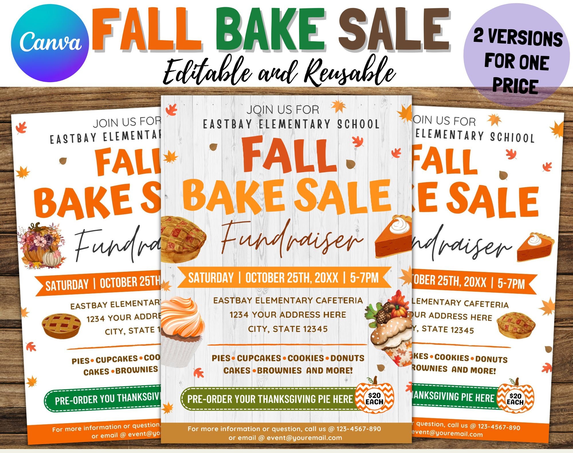 Editable Fall Bake Sale , Fall Festival Flyer, Fall Flyer Template ...