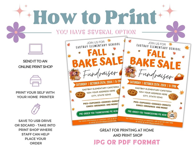 Editable Fall Bake Sale Fall Festival Flyer Fall Flyer - Etsy