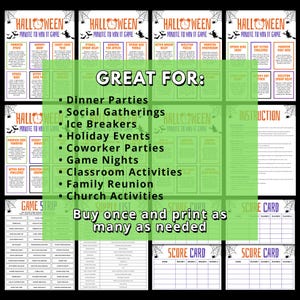 Halloween One Minute Games Bundle, Halloween Minute to Win It Games for ...