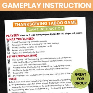 Thanksgiving Forbidden Words | Printable Thanksgiving Game ...
