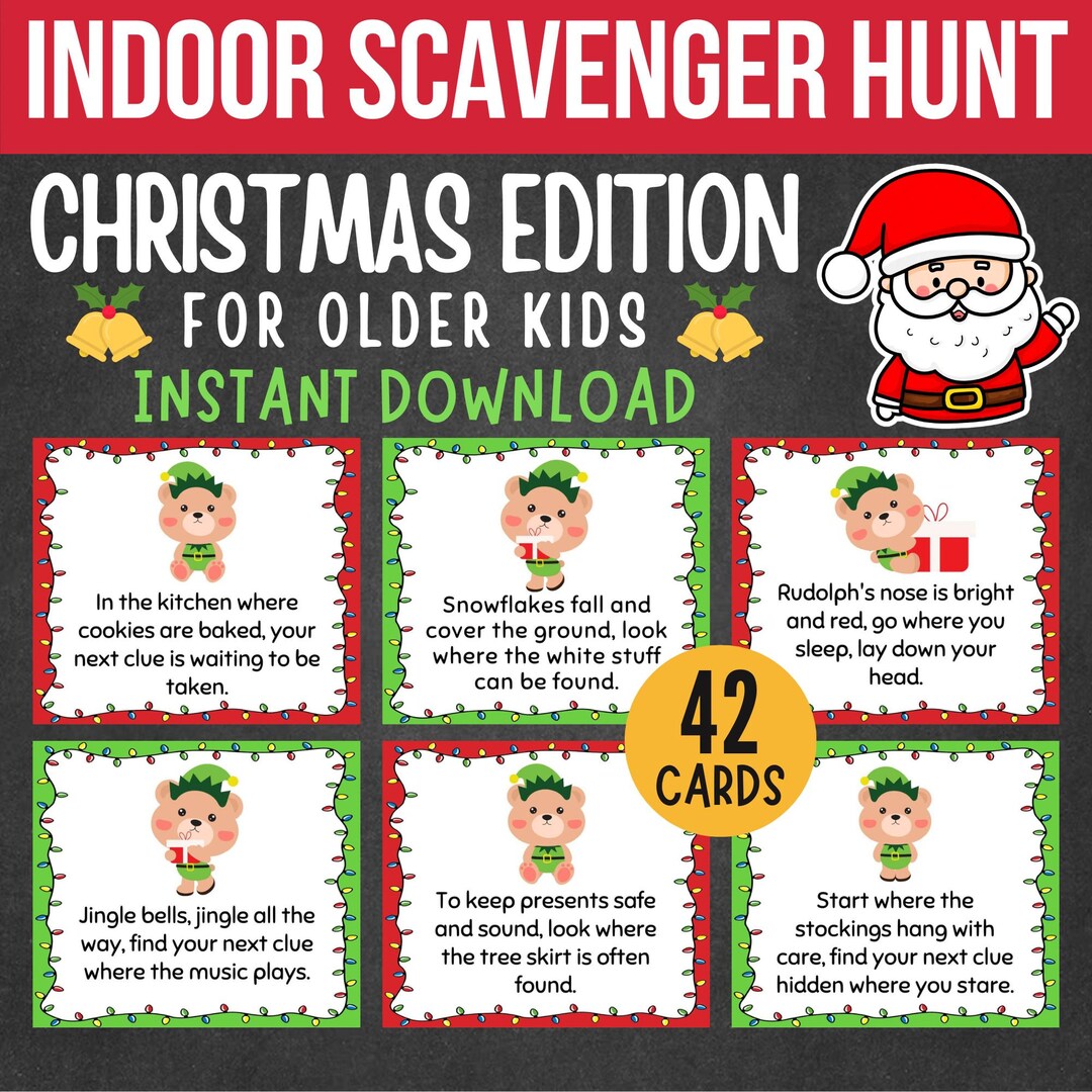 Christmas Scavenger Hunt for Older Kids Holiday Scavenger Hunt Teens ...