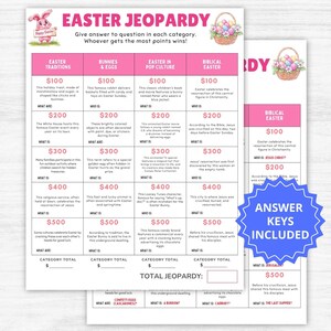 Easter Jeopardy Game, Printable Easter Trivia for Church, School ...