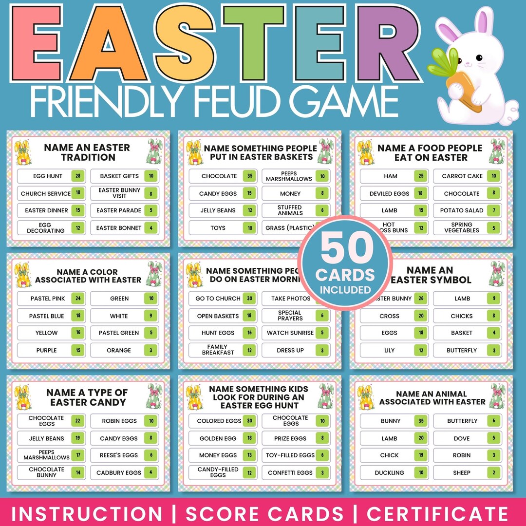 Easter Friendly Feud | Printable Easter Activity for Kids and Adults ...