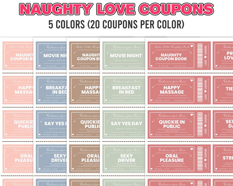 Love Coupon for Him, Love Coupon Book, Love Coupon Template, Love Coupon Book Printable, Love ...