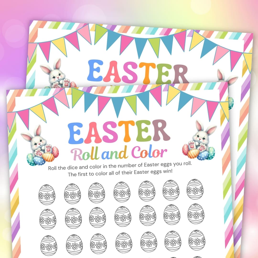 Easter Games, Easter Color and Roll Game, Easter Classroom Activity for ...