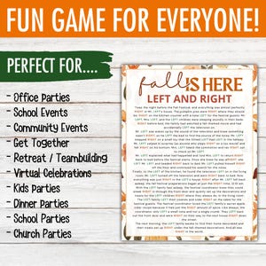 Fall Left Right Game, Left Right Story Pass the Gift Prize Exchange ...