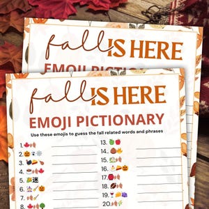 Fall Emoji Pictionary Game | Printable Autumn Activity (digital ...