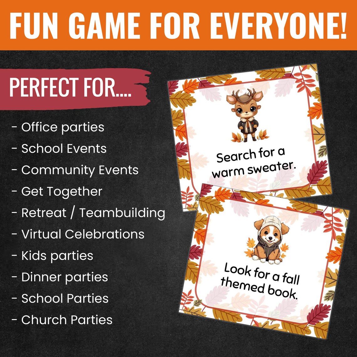 Fall Indoor Scavenger Hunt | Printable PDF | Kids, Teens, Adults - Etsy