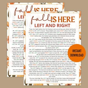 Fall Left Right Game, Left Right Story Pass the Gift Prize Exchange ...