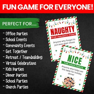Christmas Party Game, Naughty or Nice, Family Holiday Fun (printable ...