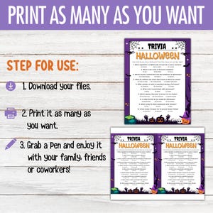 Halloween Trivia Game Printable, Halloween Party Games for Kids and ...