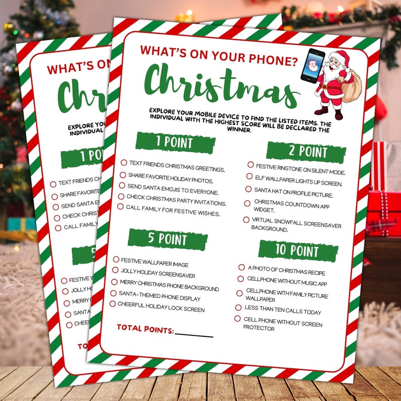 Christmas Whats on Your Phone Game Phone Scavenger Hunt Christmas ...