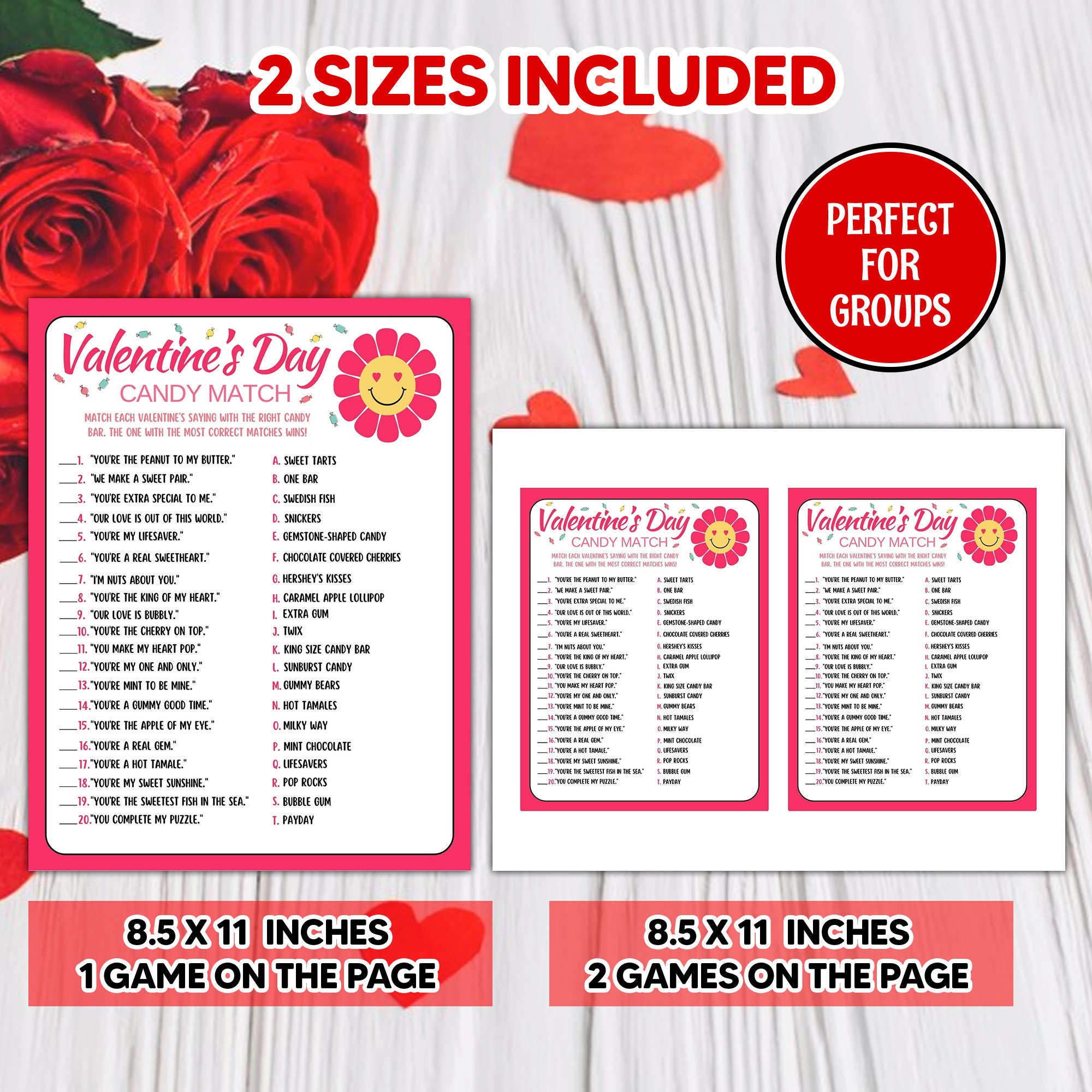 Valentine's Day Candy Match Game, Candy Game, Valentine's Day, Fun ...