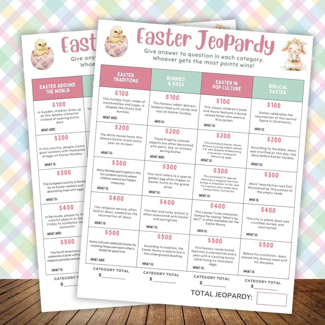 Easter Jeopardy Game, Easter Trivia Party Game, Printable Game, Easter ...