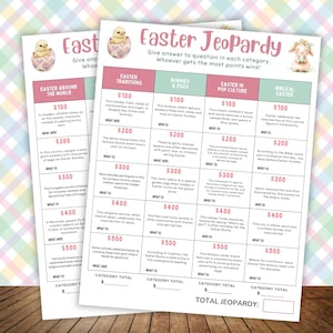 Easter Jeopardy Game, Easter Trivia Party Game, Printable Game, Easter ...