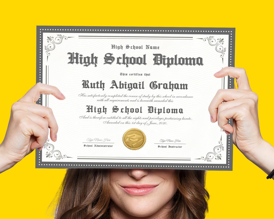 Editable Homeschool GED Diploma Highschool Custom Diploma - Etsy