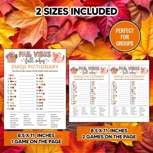 Fall Emoji Pictionary Game: Printable Autumn Thanksgiving Activity ...