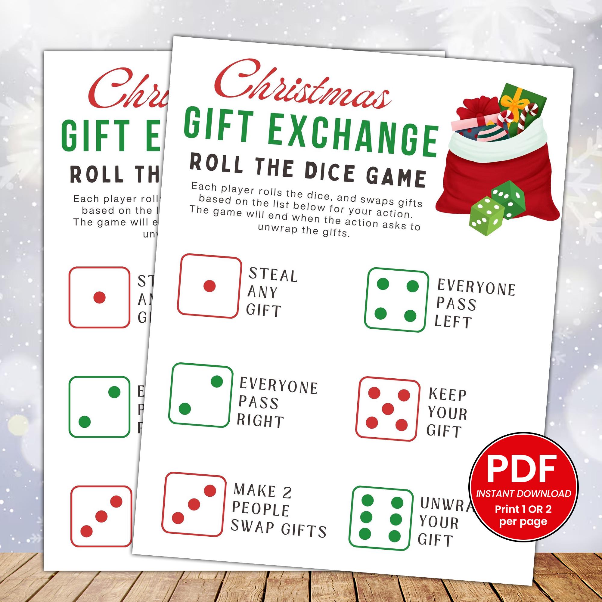 Christmas Gift Exchange Dice Game | Printable Holiday Party (digital ...
