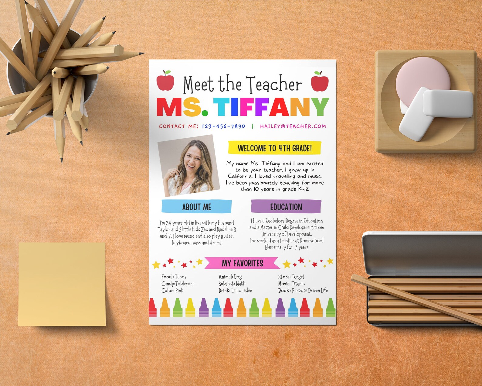 Colorful Meet the Teacher Editable Template Letter Flyer Set of 2 ...