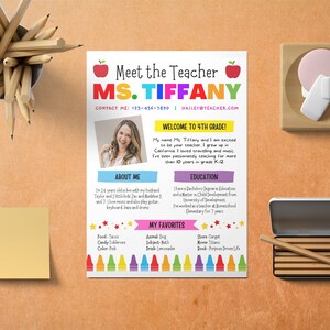 Colorful Meet the Teacher Editable Template Letter Flyer Set of 2 ...