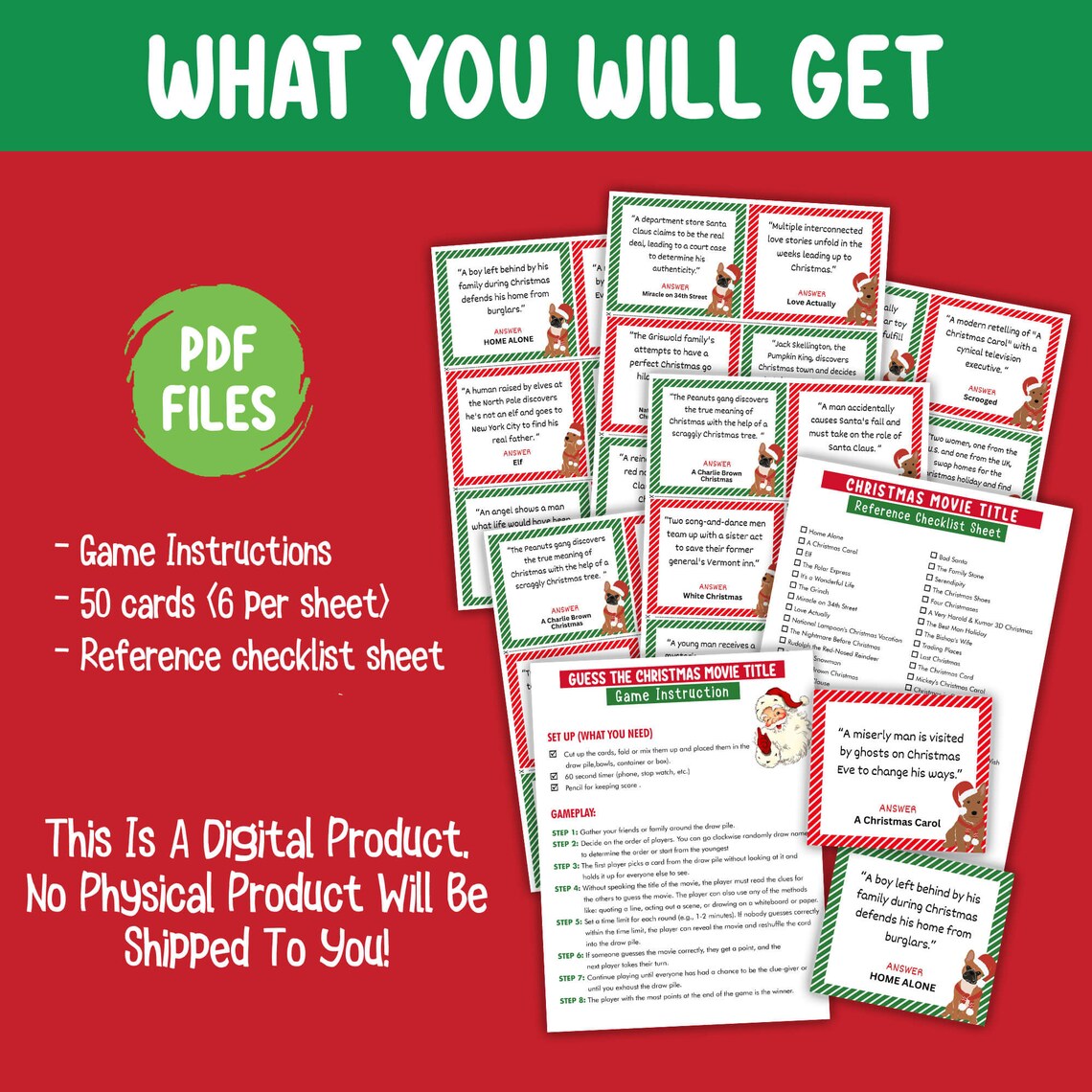 Christmas Name the Movie Game, Printable Christmas Party Game, Guess ...