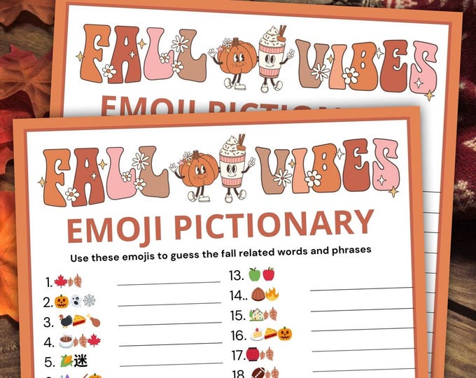 Autumn Emoji Pictionary, Printable Fall Party Games, Fall Activities ...