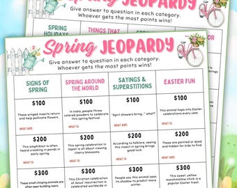 Spring Trivia, Spring Jeopardy, Spring Party Games for Kids, Adults ...