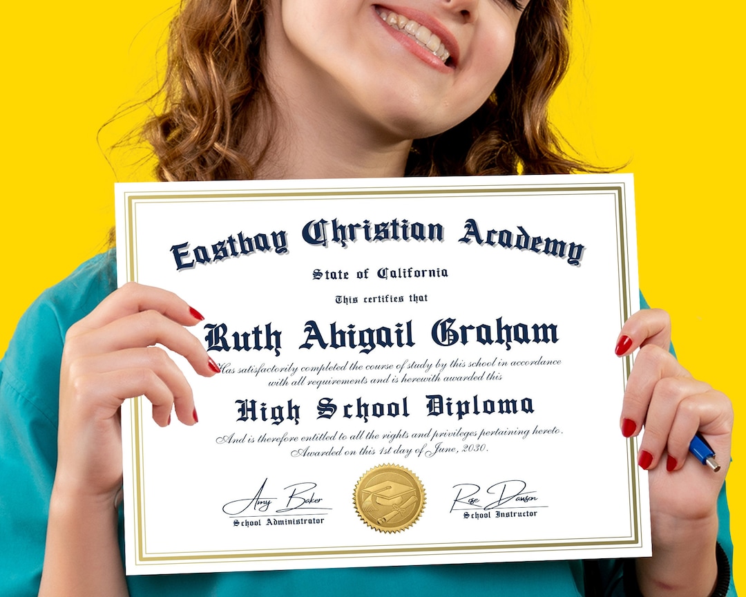 High School Diploma Template Homeschool Graduation Diploma Highschool ...