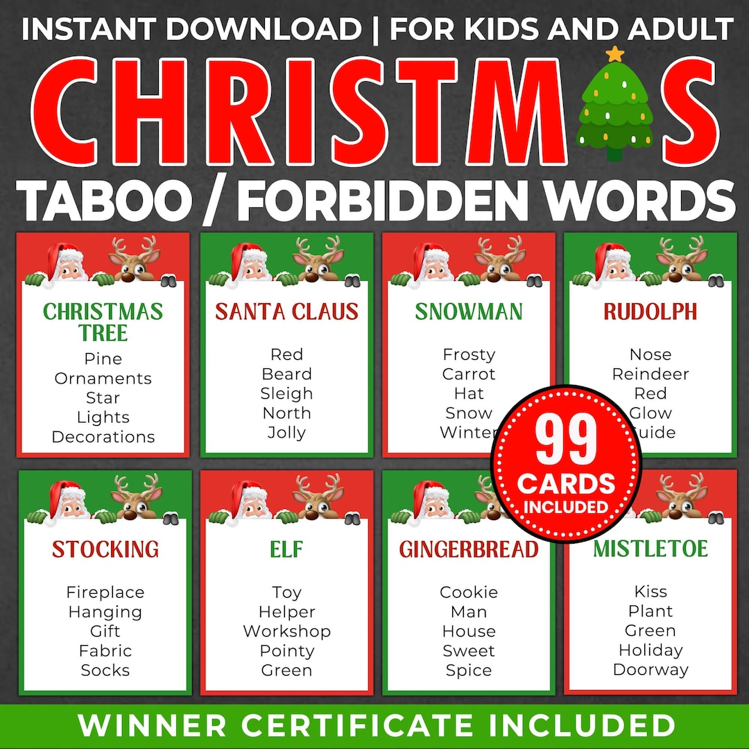 Christmas Taboo Game | Christmas Party Game | Don't Say | Forbidden ...