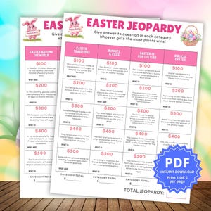 Easter Jeopardy Game, Printable Easter Trivia for Church, School ...