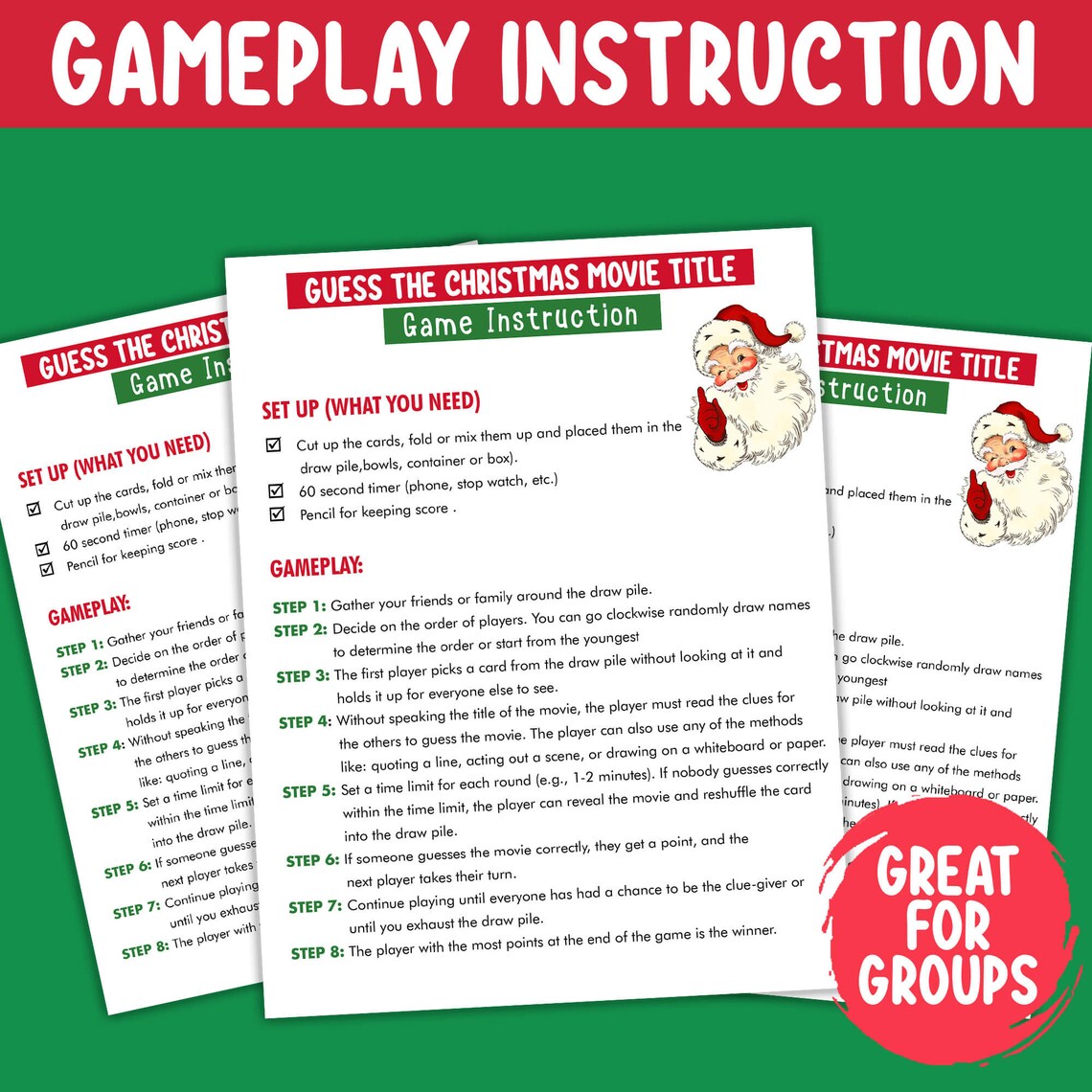 Christmas Name the Movie Game, Printable Christmas Party Game, Guess ...