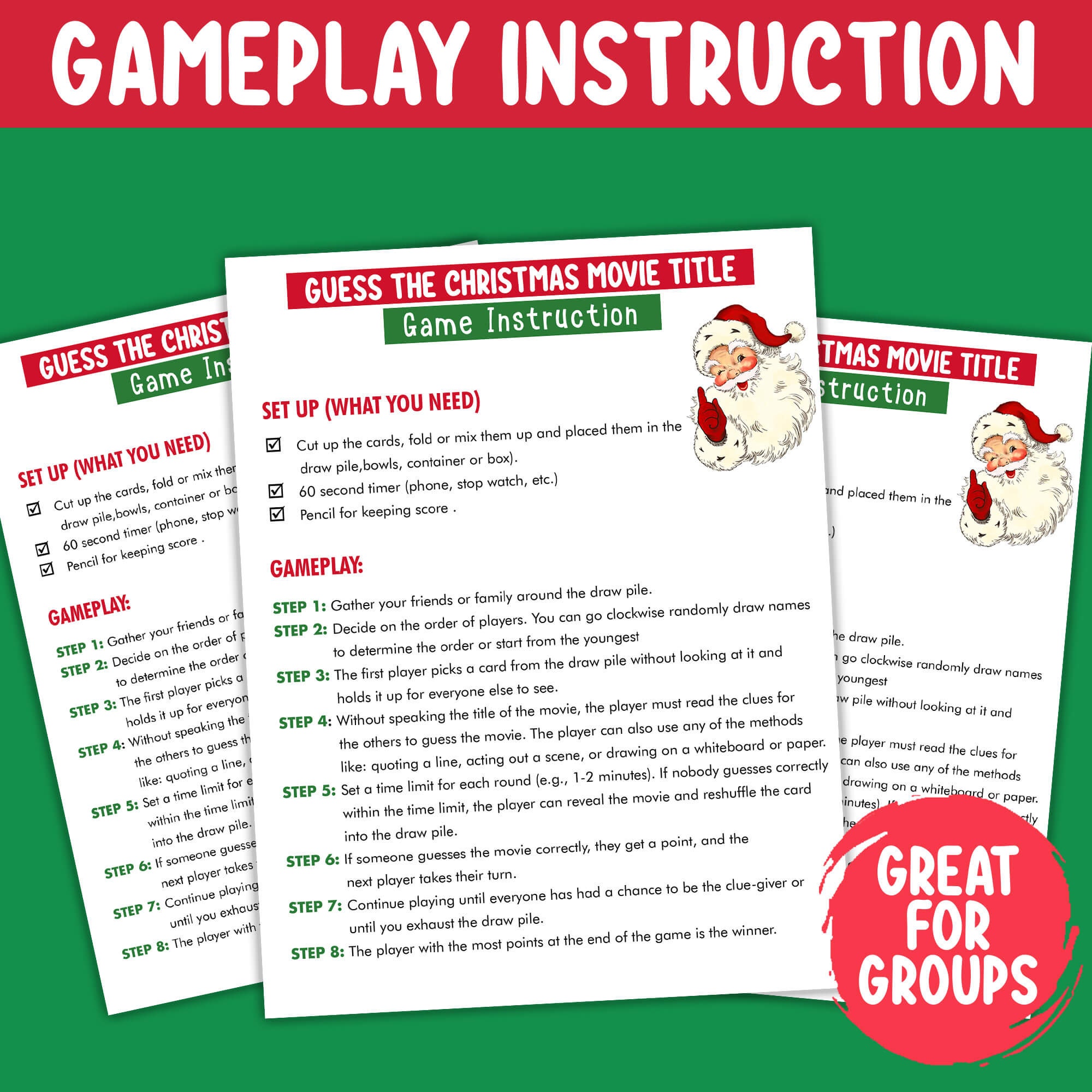 Christmas Name the Movie Game, Printable Christmas Party Game, Guess ...