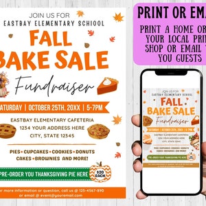 Editable Fall Bake Sale , Fall Festival Flyer, Fall Flyer Template ...