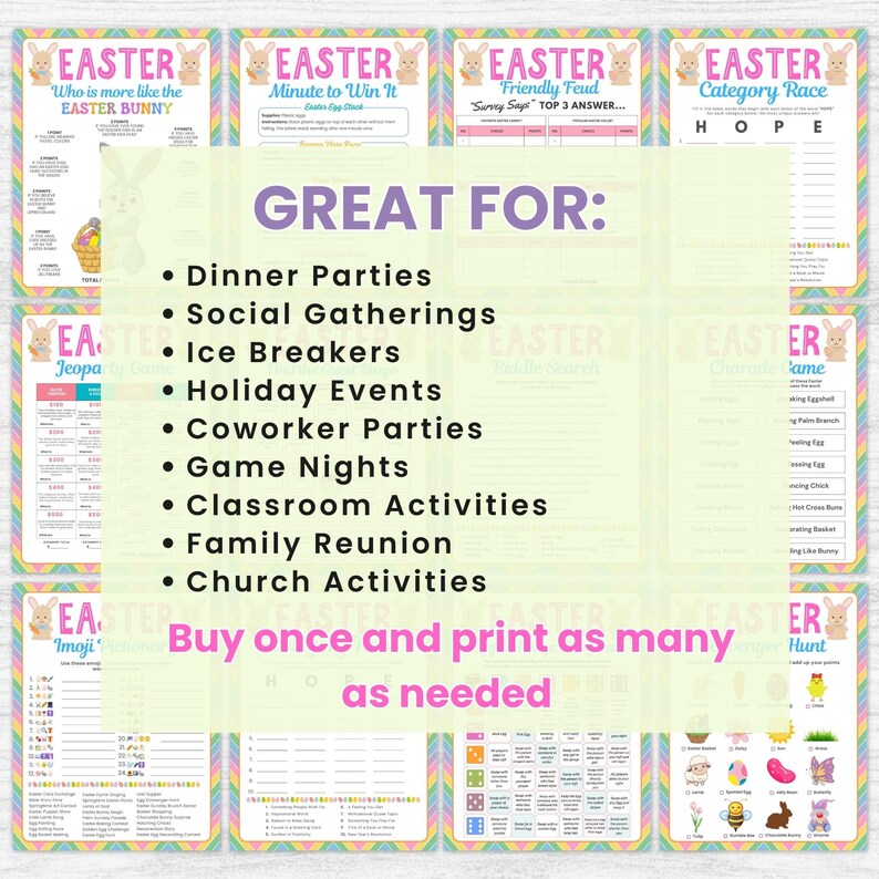 Easter Games Bundle for All Ages - Fun Activities for Kids, Teens, and ...