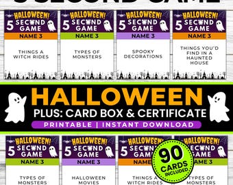 Halloween 5 Second Game | Printable Halloween Game | Halloween Party ...