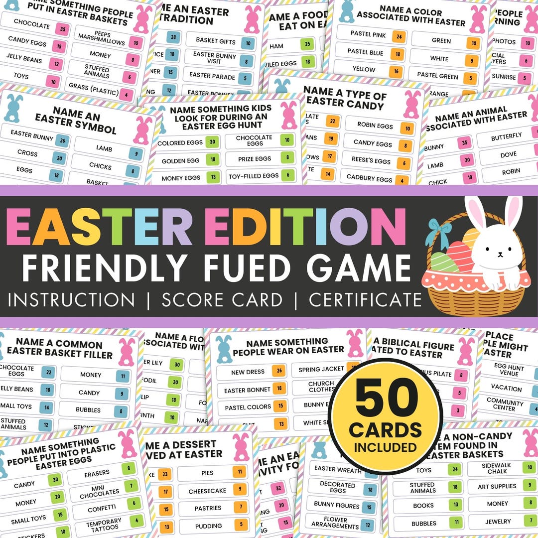 Printable Easter Feud Game | Easter Family Feud-style Questions ...