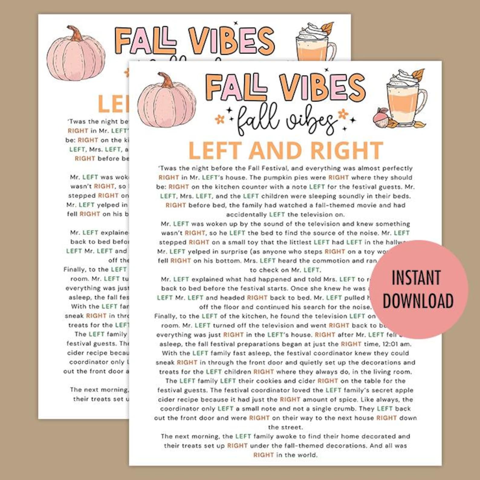 Fall Pass the Pumpkin Game | Printable Autumn Activity (PDF Pattern) - Etsy