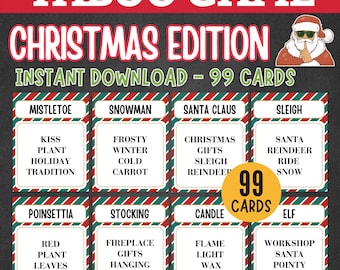 Christmas Taboo Game, Printable Holiday Game, Family Christmas Games ...