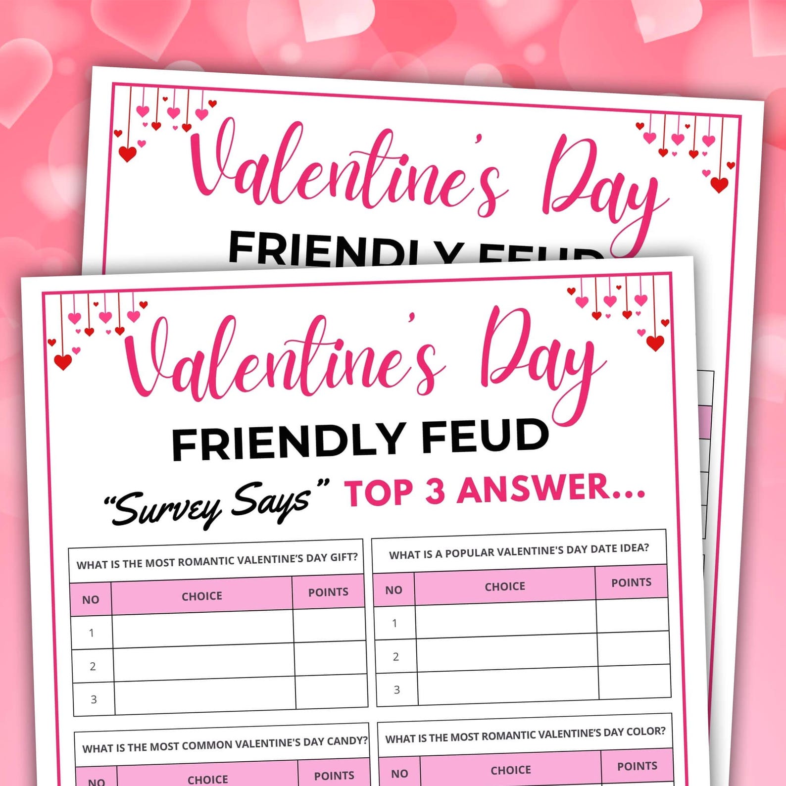 Valentines Friendly Feud Game | Office Party Valentines Game ...