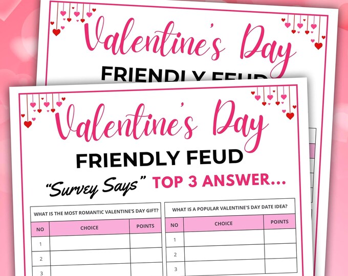 Valentine’s Day Friendly Feud: Printable Large Group Party Game for ...