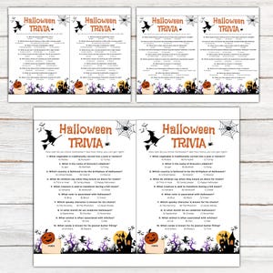 Halloween Trivia Game, Printable Party Activity (instant Download) - Etsy
