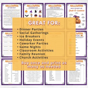 Halloween Printable Game Bundle | Halloween Party Games | Halloween ...